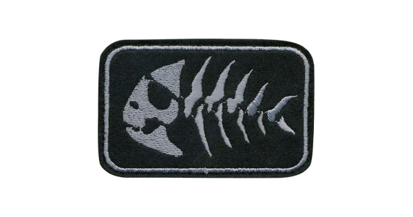 Skeleton Fish Embroidered Patch | Tactical Velcro Sleeve