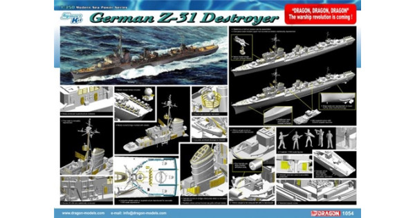 German Destroyer Z-31 Model Kit